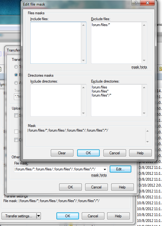 File Mask For Excluding Folders From Synchronization Support Forum Winscp